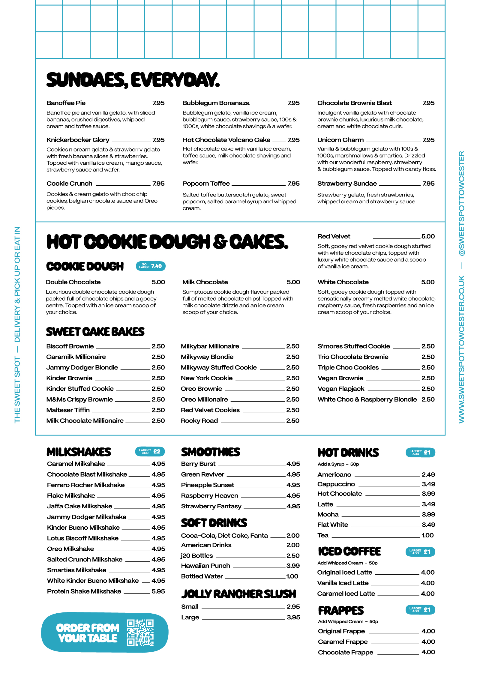 Our Menu - THE SWEET SPOT