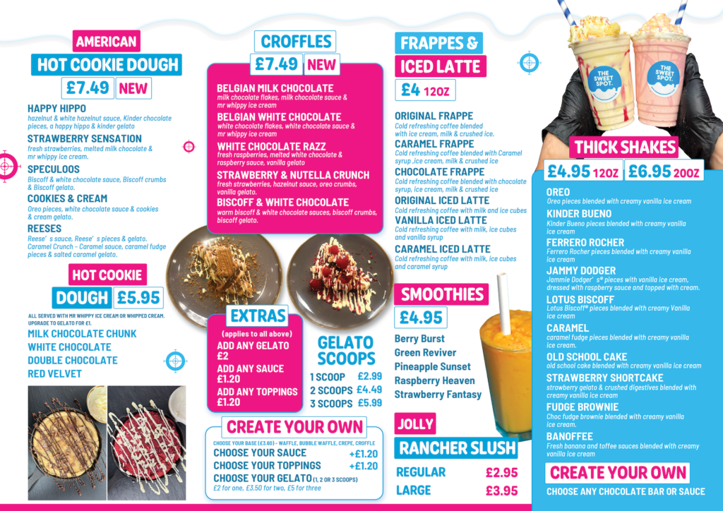 Our Menu - THE SWEET SPOT